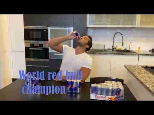 Unbelievable World Record For Drinking Red Bull in 3 minutes